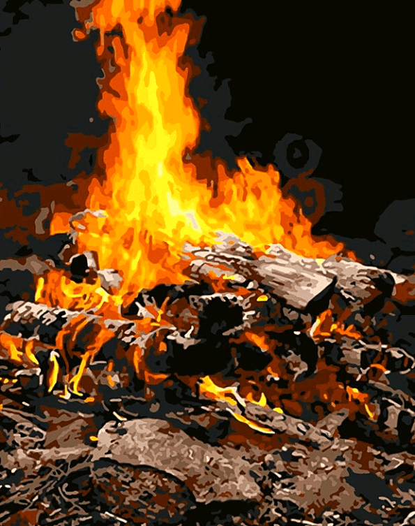 Paint By Numbers Kit Fire Scenery | Just Paint by Number