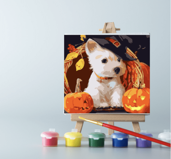Halloween Puppy - Paint by Numbers Kit | Just Paint by Number