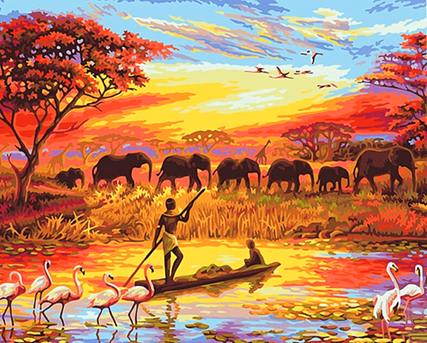 African Sunset Painting Kit | Just Paint by Number