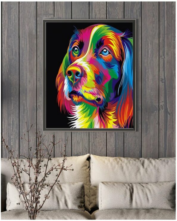 Abstract Dog Paint by Numbers Kit | Just Paint by Number