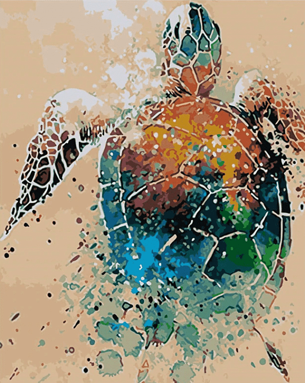 Paint by Numbers Abstract Turtle | Just Paint by Number